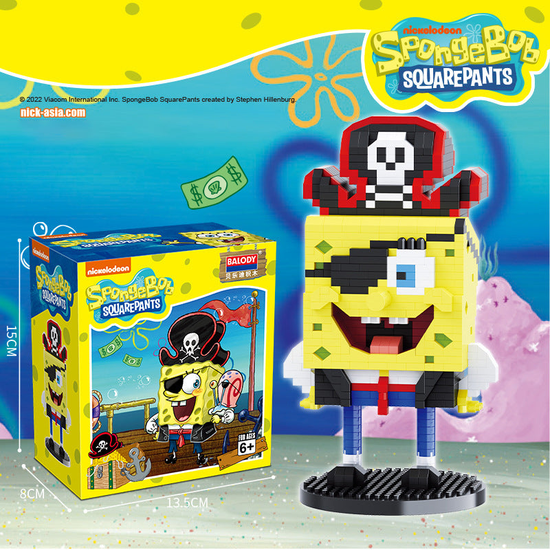SpongeBob SquarePants Pirate Micro-Diamond Particle Building Block Set ...