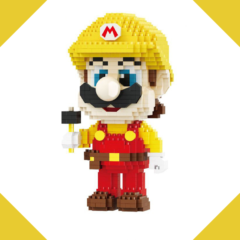 Super Mario Yellow Hat Mario Micro-Diamond Particle Building Block Set ...