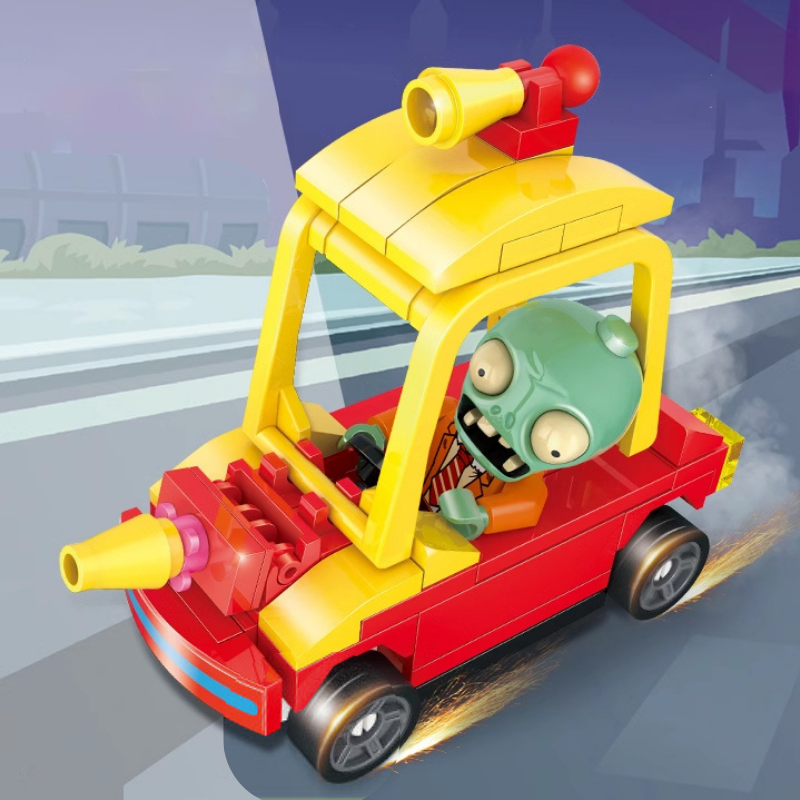 Plants vs. Zombies Toy Car Imp Basic Zombie Pull-Back Building Block ...