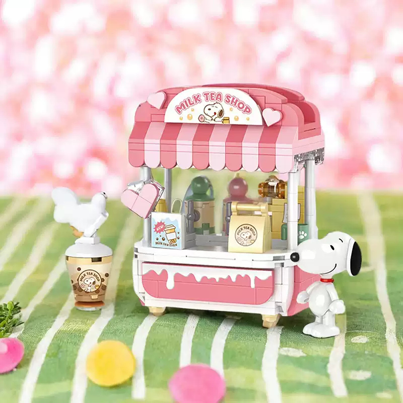 Peanuts® Entrepreneur Snoopy Bubble Tea Stand Building Block - One Quarter