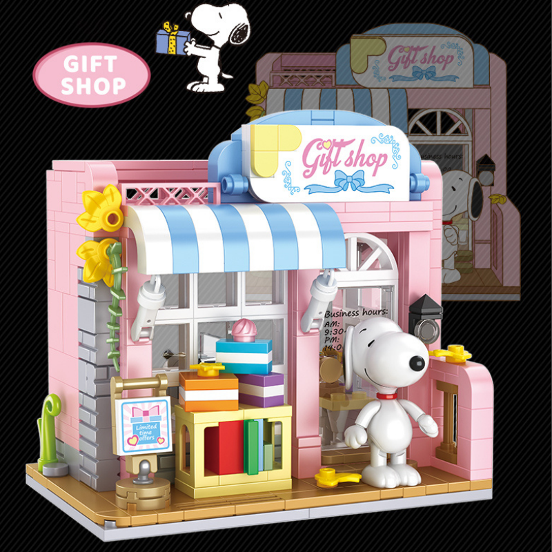 Peanuts® Snoopy Town Tale Gift Shop Building Block Set - One Quarter