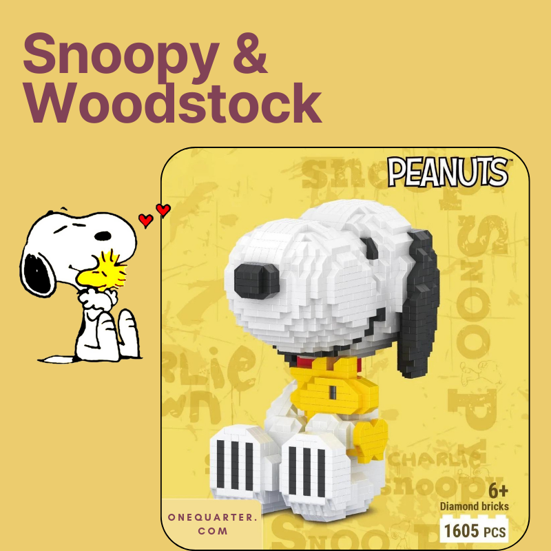 Peanuts® Snoopy™ and Woodstock Micro-Diamond Particle Building Block ...
