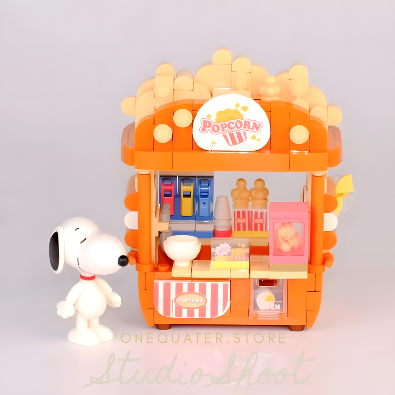 Peanuts® Entrepreneur Snoopy Popcorn Stand Building Block - One Quarter