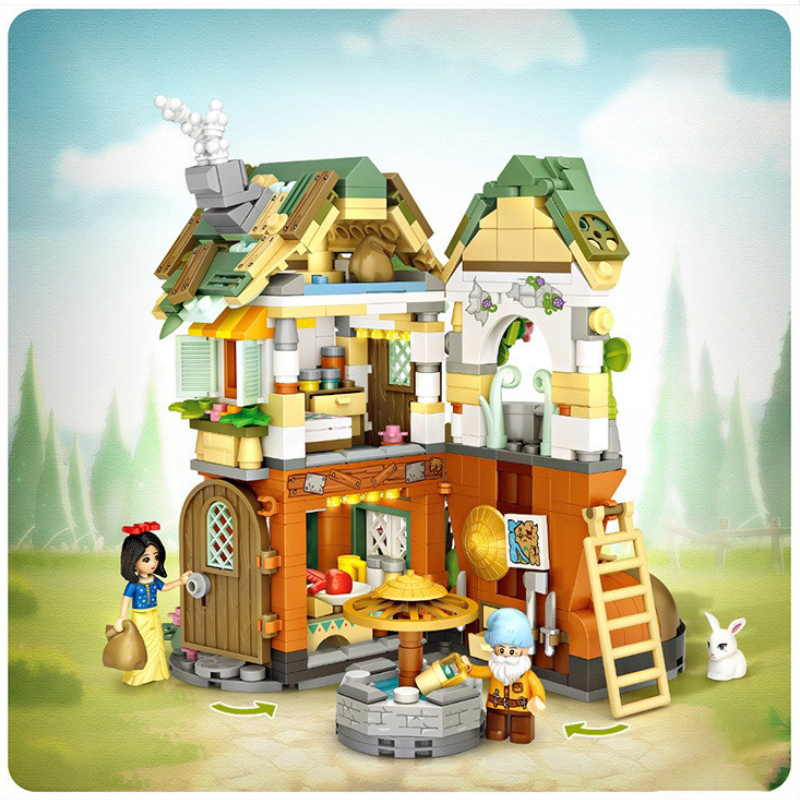 Fairy Tale Snow White Seven Dwarf's Forest Cottage Mini Particle ...