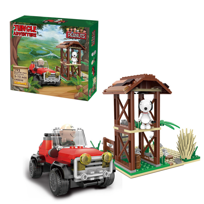 Peanut® Snoopy Jungle Adventure Lookout Tower Building Block Set - One ...