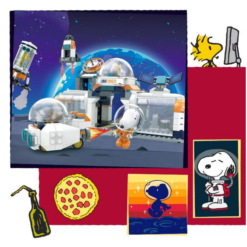 Peanuts® Snoopy Lunar Traveler Lunar Research Base Building Block Set ...