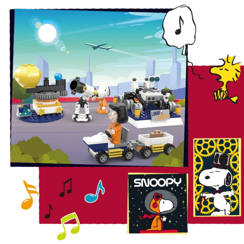 Peanuts® Snoopy Lunar Traveler Observatory Building Block Set - One Quarter
