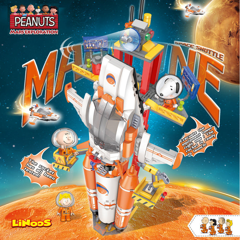 Peanuts® Snoopy Mars Exploration Mars Rocket Building Block Set - One ...