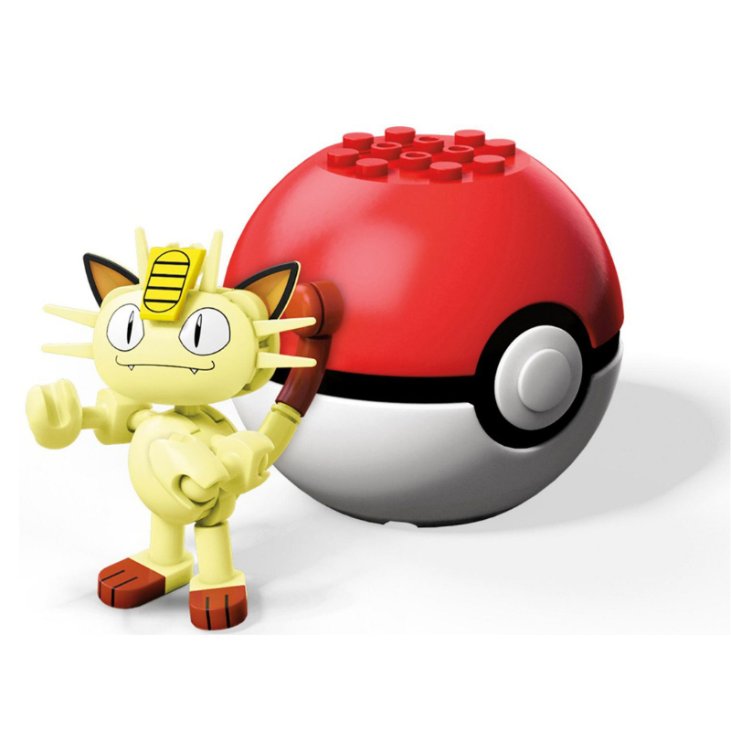 Pokémon Meowth Mini Action Figure with Poké Ball Building Toy Kit - One ...