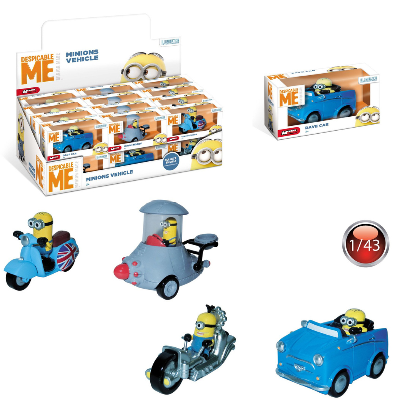 Despicable Me Minions Stuart with 2-Wheel Dragster 1:43 Die-Cast ...