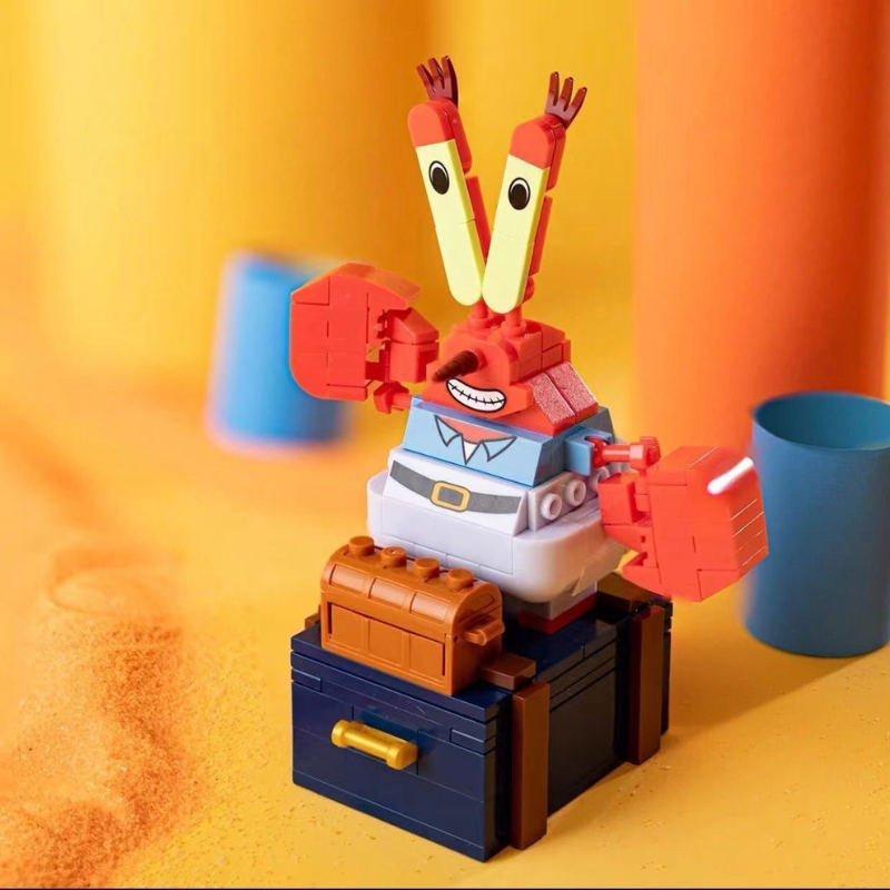 SpongeBob SquarePants Mr. Krabs Treasure Chest Building Block Set - One ...