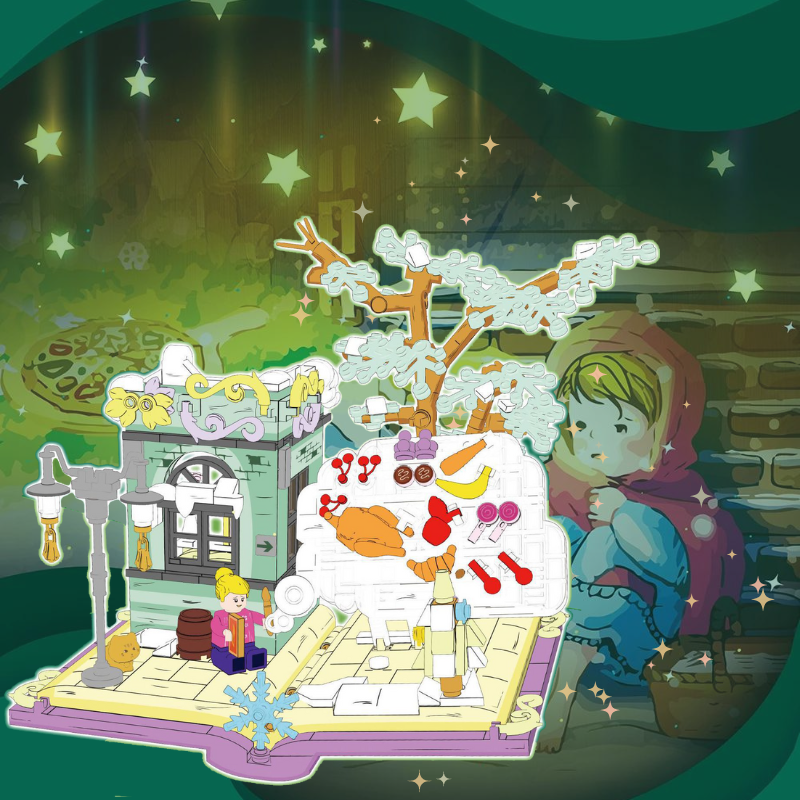 Fairy Tale Storybook The Little Match Girl Building Block Set - One Quarter