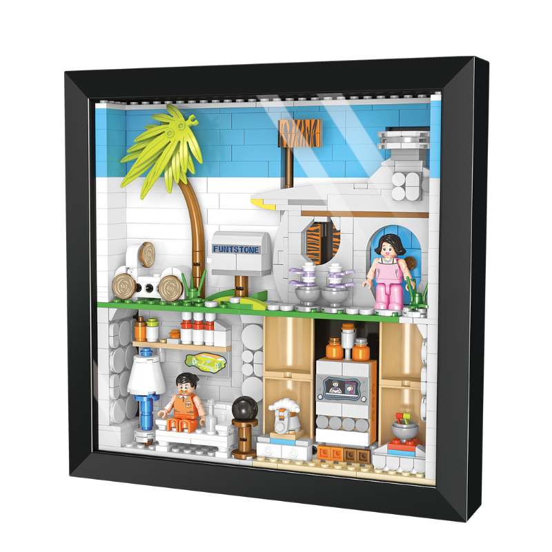 THE FLiNTSTONES The Flintstones House in Photo Frame Building Block Set ...